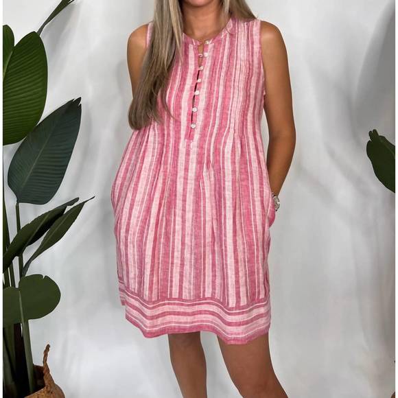 Faherty | Dresses | New Faherty Isha Dress Granita Stripe In Pink ...